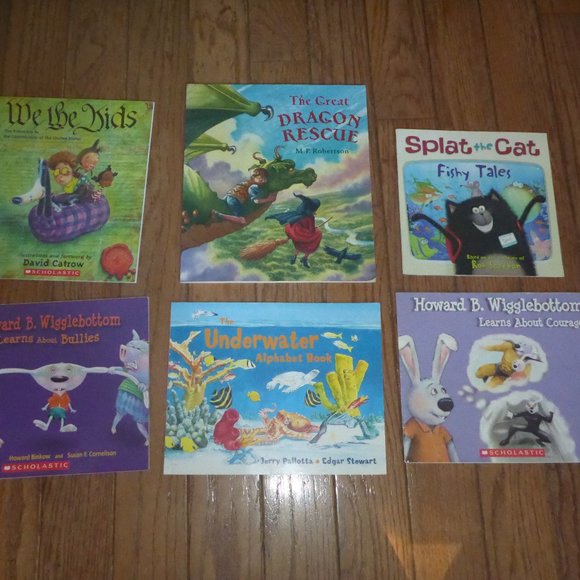 Toys | 6 Childrens Softback Books Splat The Cat Howard B Wigglebottom ...